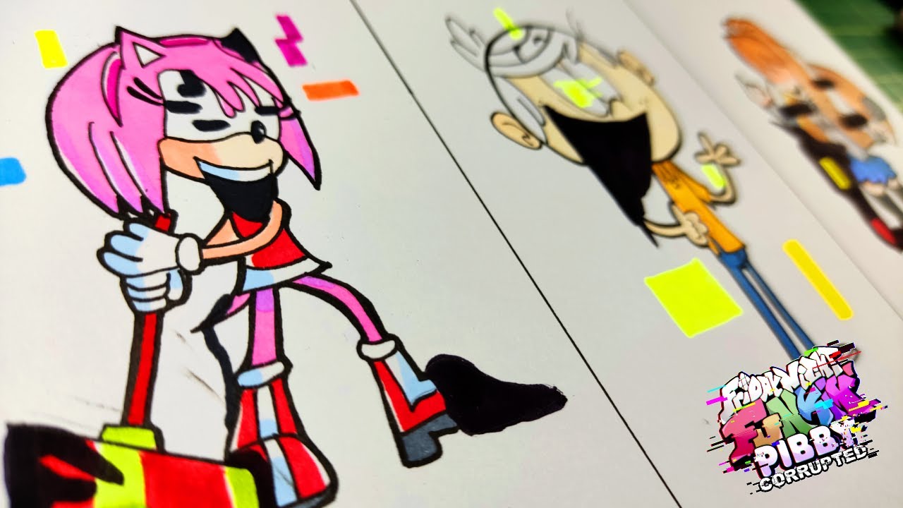 dibujo FRIDAY NIGHT FUNKIN PIBBY CORRUPT ( AMY, MONIKA , LINCOLN LOUD ...