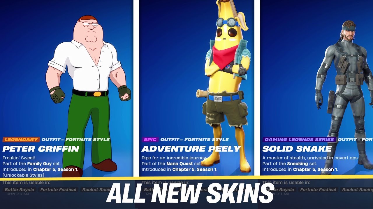 *NEW* All Fortnite Chapter 5 Season 1 Leaked Skins (PETER GRIFFIN ...
