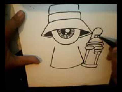 How to Draw One eye Gangsta with a spraycan and a marker - YouTube