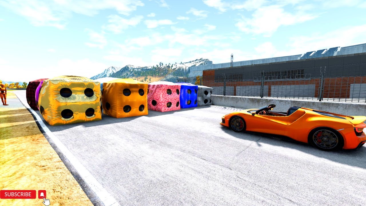 Cars vs Inflatable Dice - BeamNG.Drive - YouTube