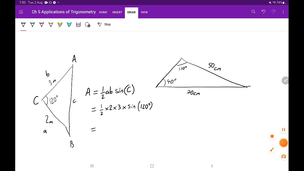 The Sine Rule for Area of a Triangle - YouTube