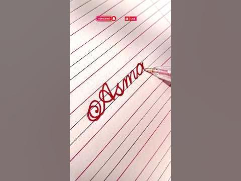 Asma-Writing beautiful name in cursive handwriting 🖋️#handwriting #cursive #shorts - YouTube