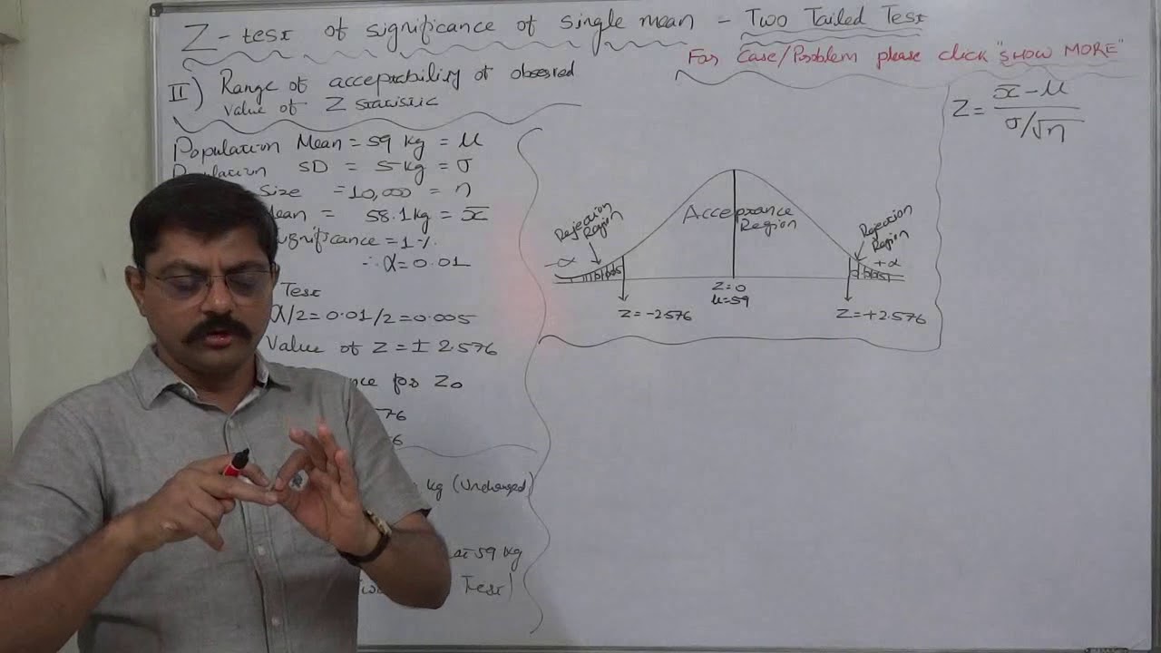 Z Test 7 Single Mean Range Of Acceptable Z Value YouTube Z Test 7 Single Mean Range Of Acceptable Z Value YouTube