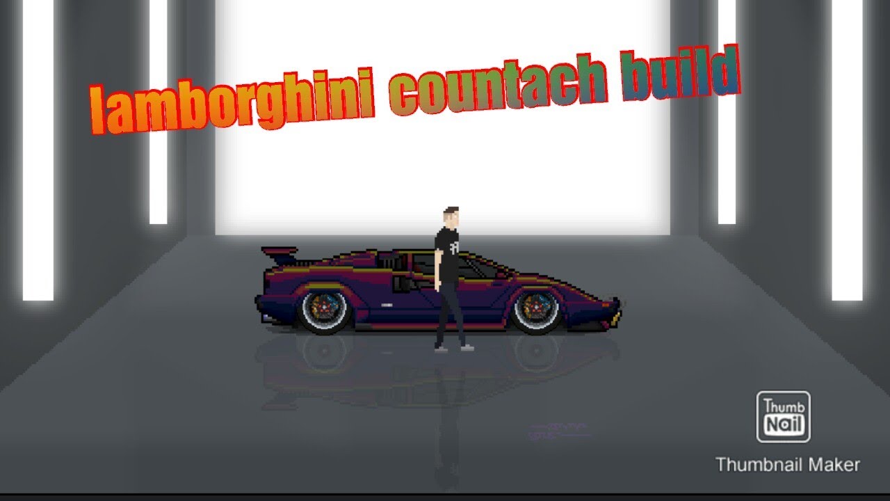Pixel car racer lamborghini countach - YouTube