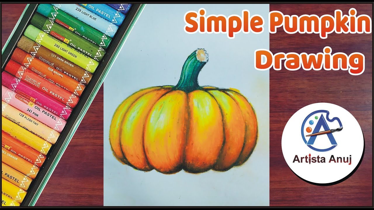 How to draw a Pumpkin using oil pastels. - YouTube