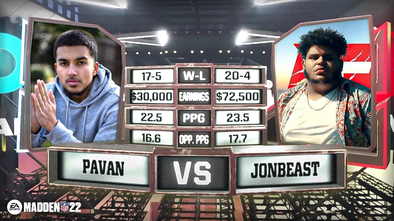 Pavan Lakhat vs JonBeast Ultimate Madden Bowl 22 GamePlay ($25,000 on ...