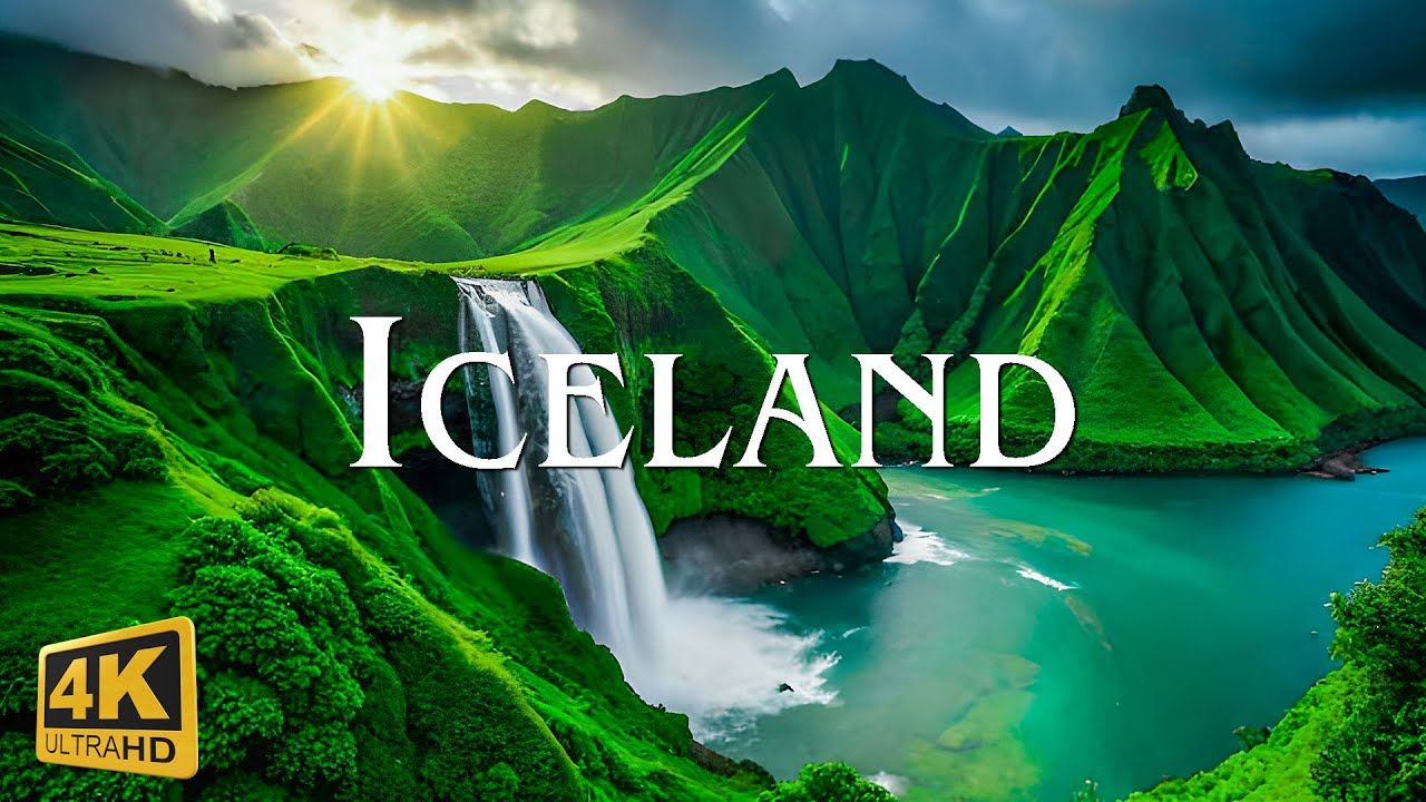 FLYING OVER ICELAND (4K UHD) - Relaxing Music With Wonderful Natural ...