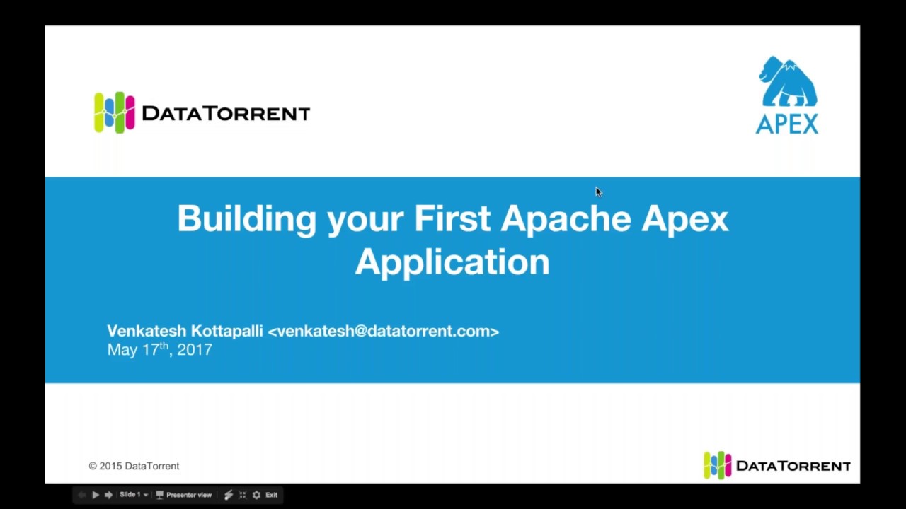 Building Your First Apache Apex (Next Gen Big Data/Hadoop) Application - YouTube