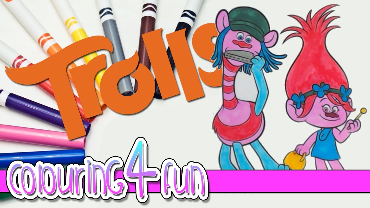 TROLLS MOVIE COPPER & POPPY COLORING | Crayola & Sharpie Markers ...