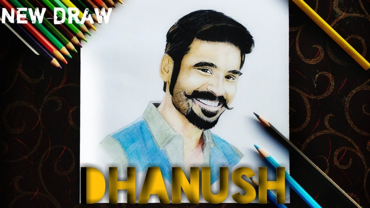 How to draw in Dhanush || Colour pencil drawing - YouTube