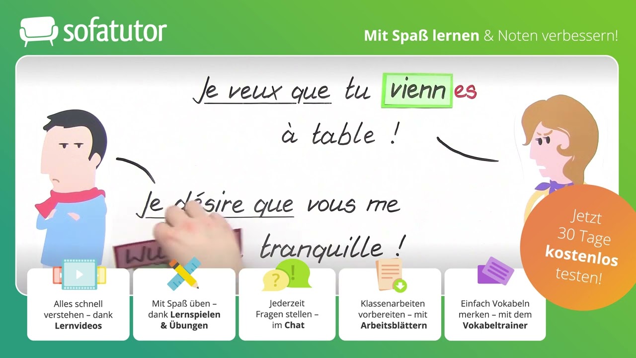 Französisch: subjonctif – Bildung, unregelmäßige Verben & Verwendung ...