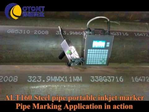 Steel pipe handheld inkjet printer/Pipe Ink jet Marking/Large character ...