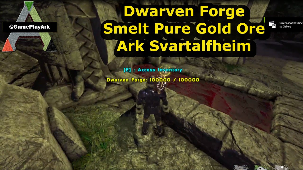 Dwarven Forge ( Pure Gold Ore ) Mithril Ingot Ark Svartalfheim - YouTube