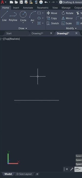 Angle line drawing in Autocad #shorts - YouTube