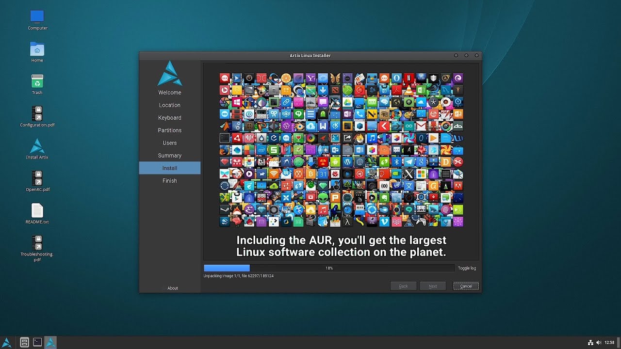 Installation Of Artix Cinnamon Desktop With Mbrjfsopenrc Init System Youtube