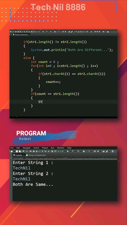 Compare Two String #technil - YouTube