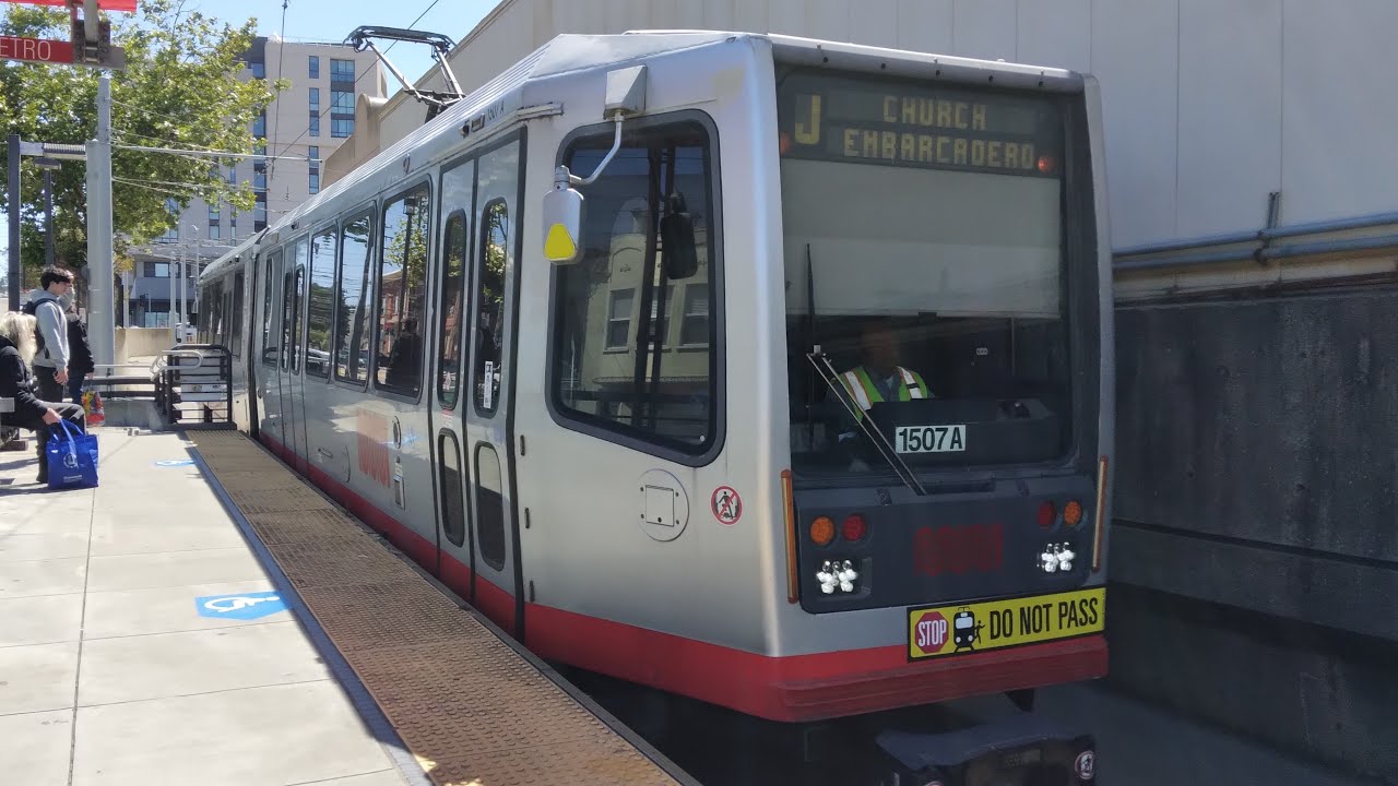 SF Muni 2001 Breda LRV3 #1507 on Route J Church - YouTube