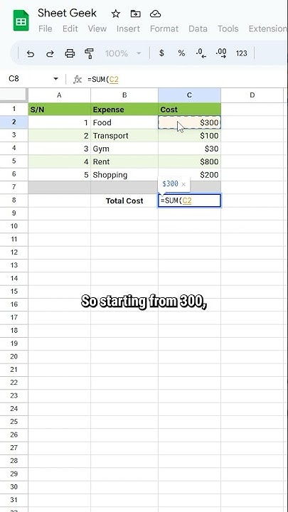 How to use the SUM function in Google Sheets🤓 #exceltips #googlesheets #spreadsheets # ...
