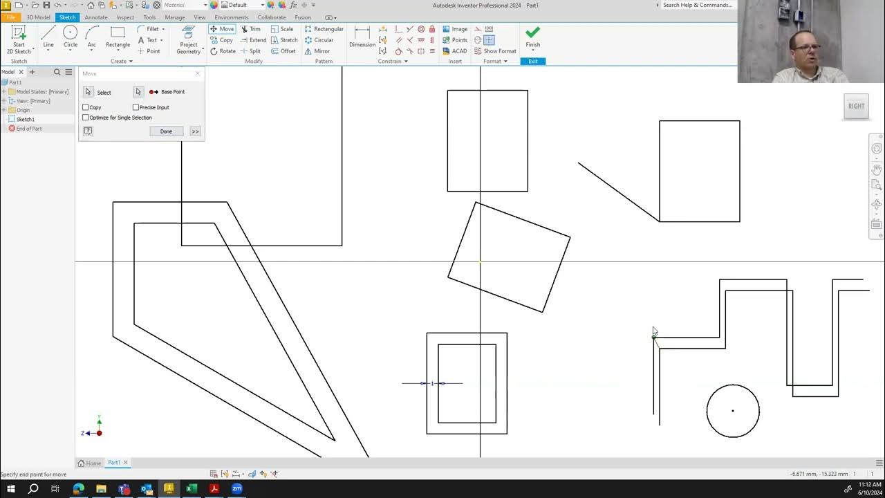 Engineering Graphics: lecture 10 - Inventor Pro more 2D sketches - YouTube