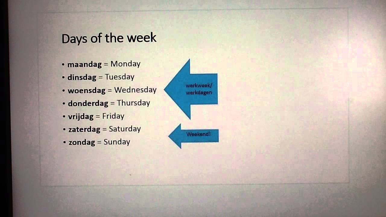 Learn Dutch: Lesson 2 (Days & Months) - YouTube