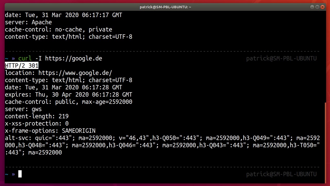 Fetching Headers With Curl Using Linux Youtube