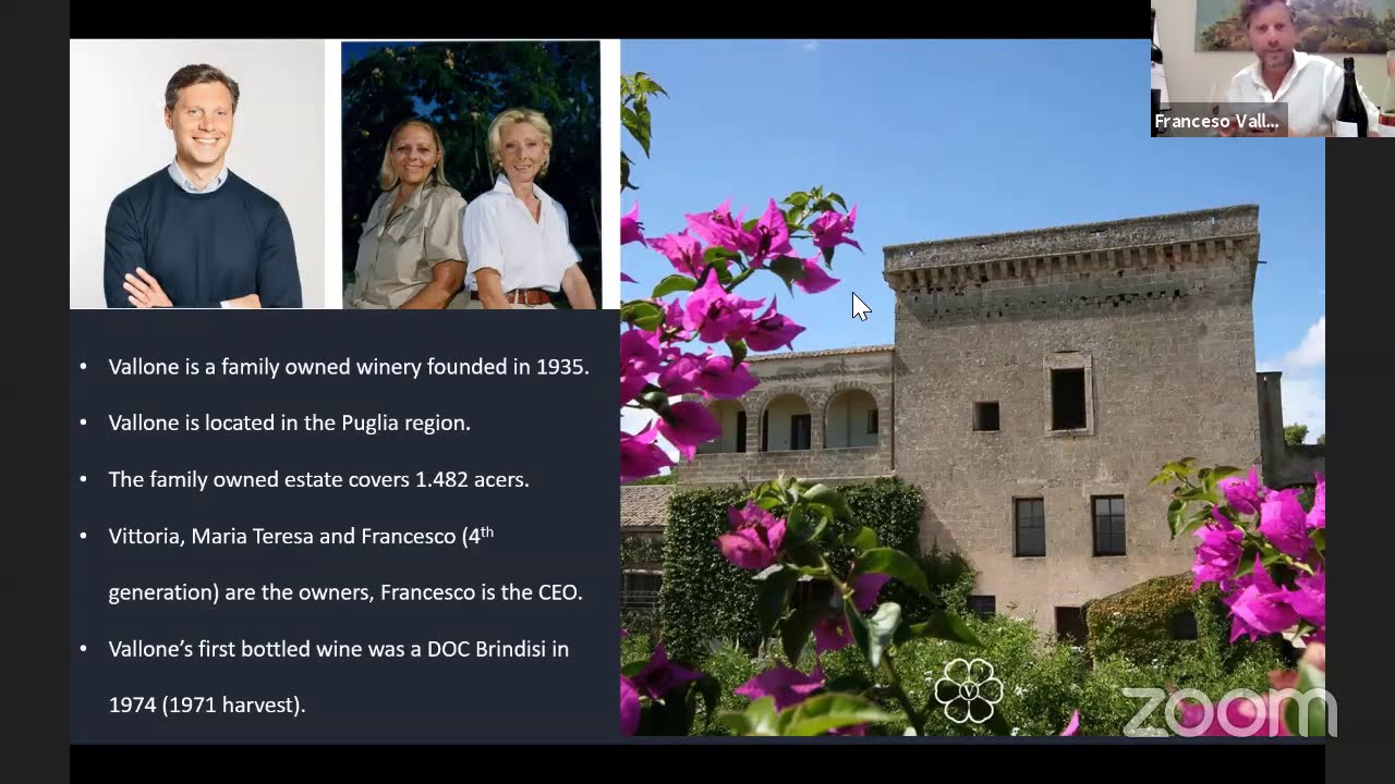 Virtual Wine Event: Francesco Vallone of Vallone - YouTube
