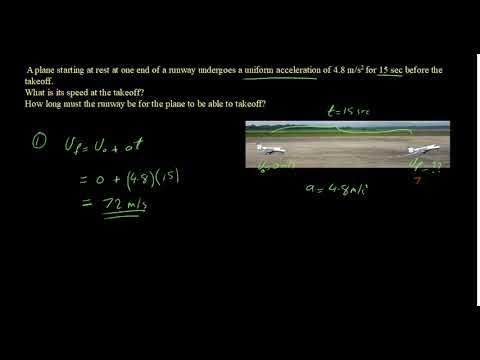Motion in 1D: Finding the final V and length of the runway - YouTube