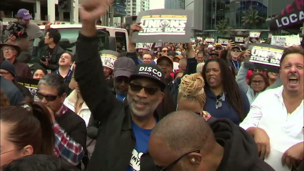 Hollywood actors join screenwriters in historic industry-stopping strike as contract talks ...