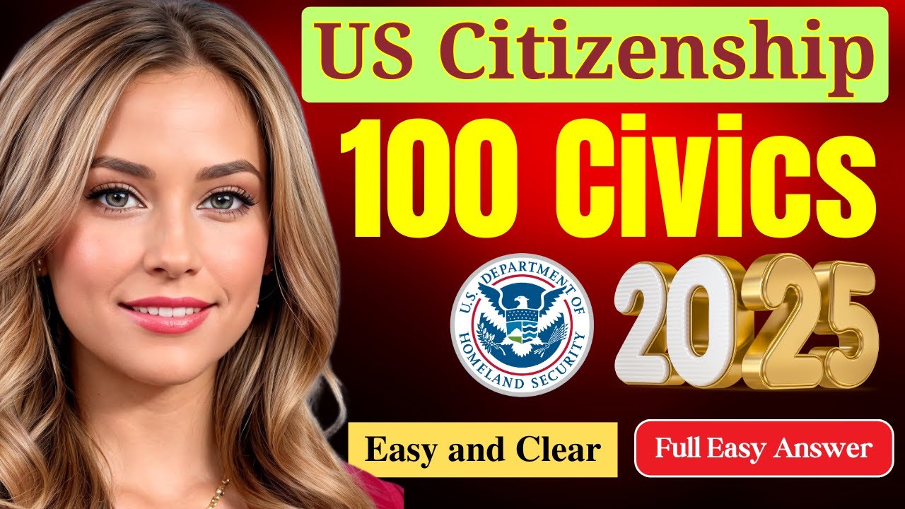 NEW U.S. Citizenship Test 2025, USCIS 100 Civics Test Questions and ...