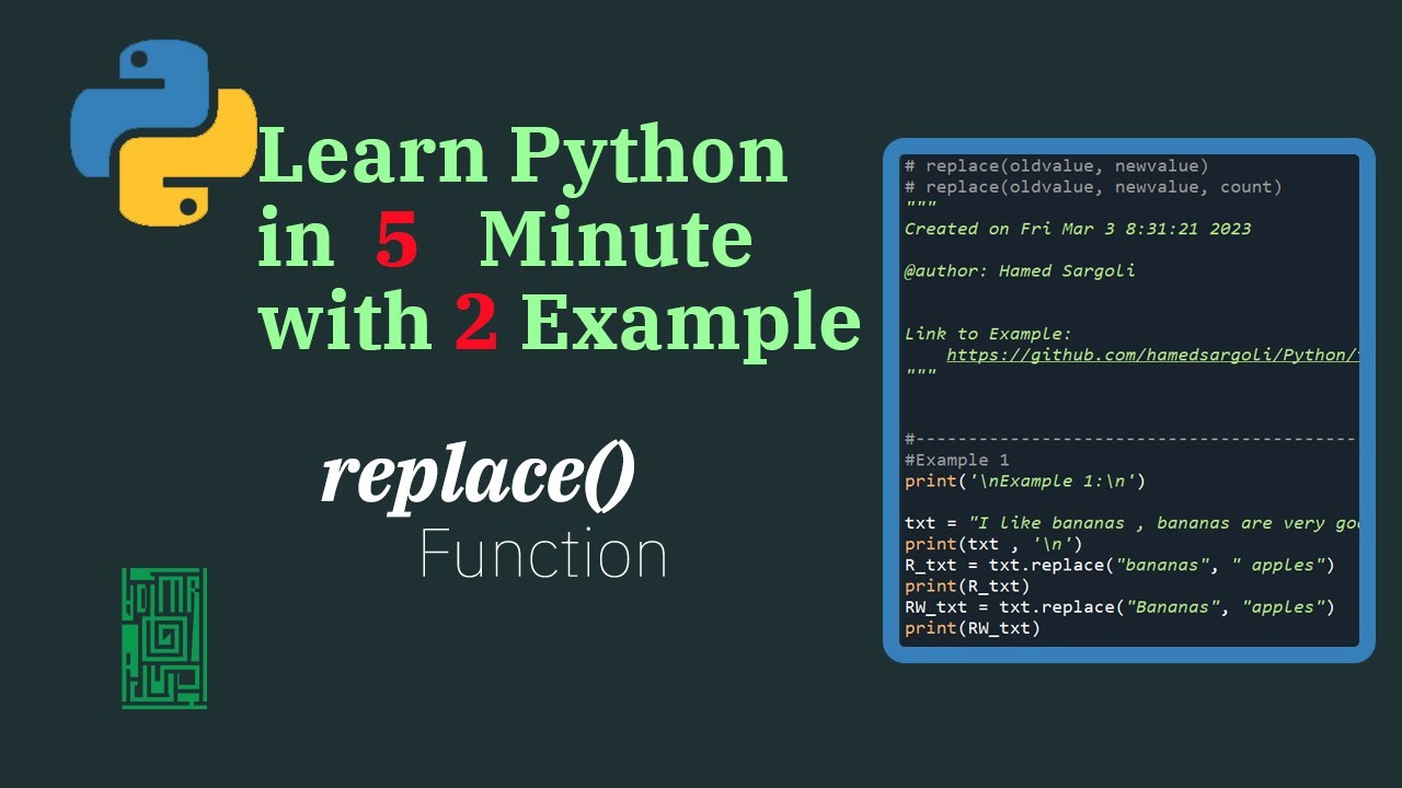 آموزش توابع استرینگ در پایتون - Learn "replace" string method in 5 ...