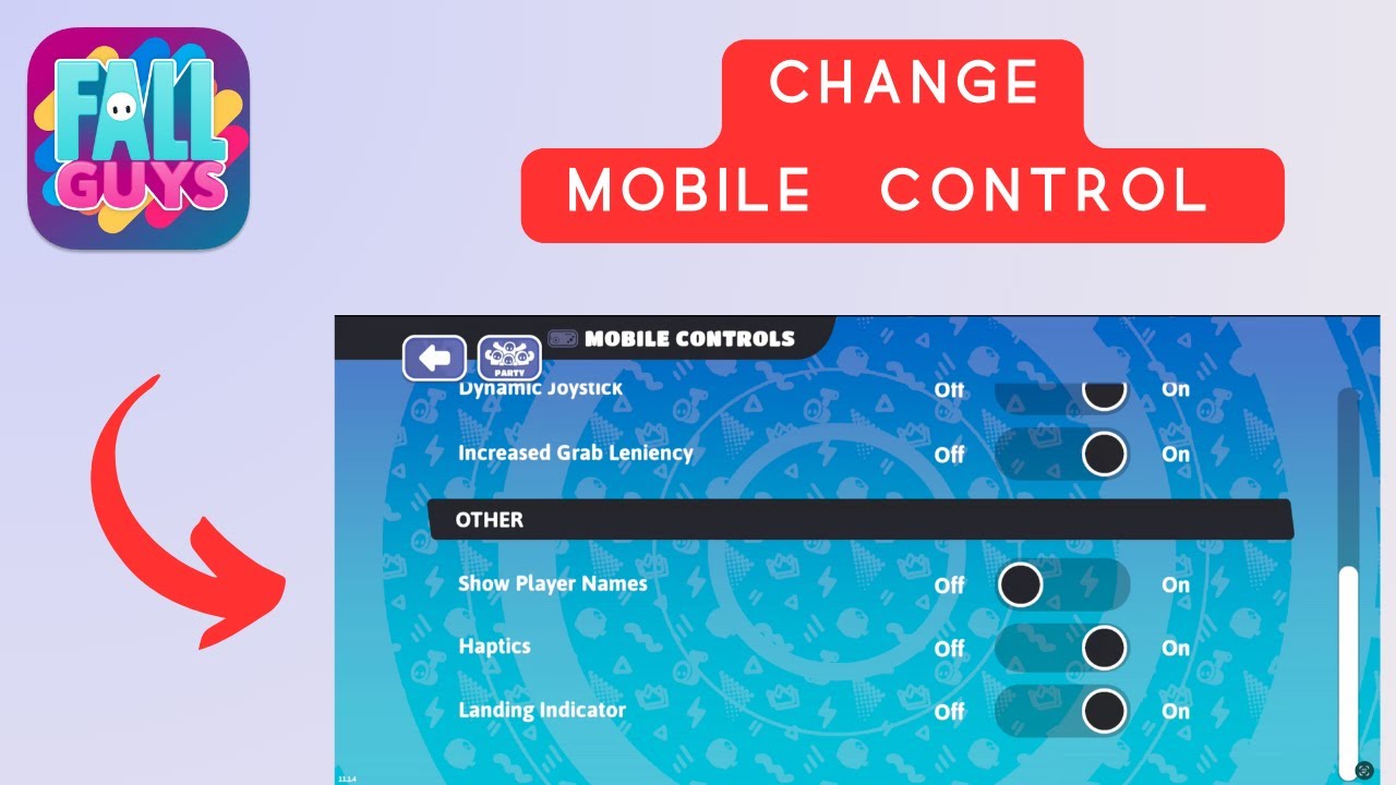 How to change Mobile control settings In Fall Guys mobile - YouTube
