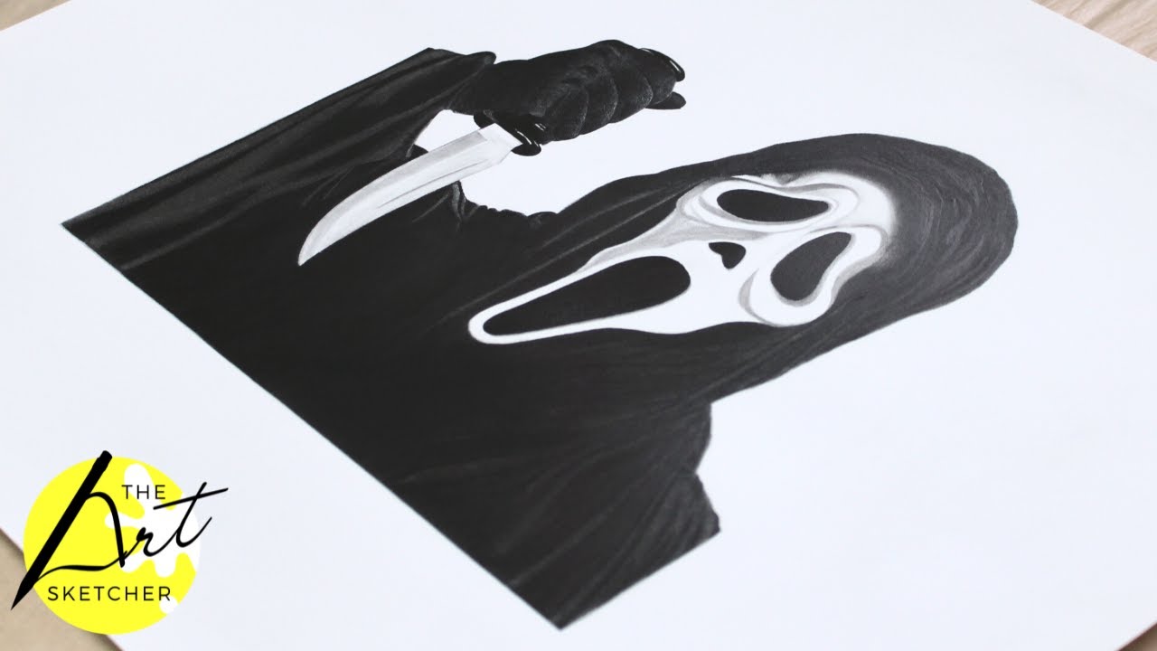 Scream 6 - Ghostface Mask Drawing || Draw Scream Mask 2023 Timelapse ...