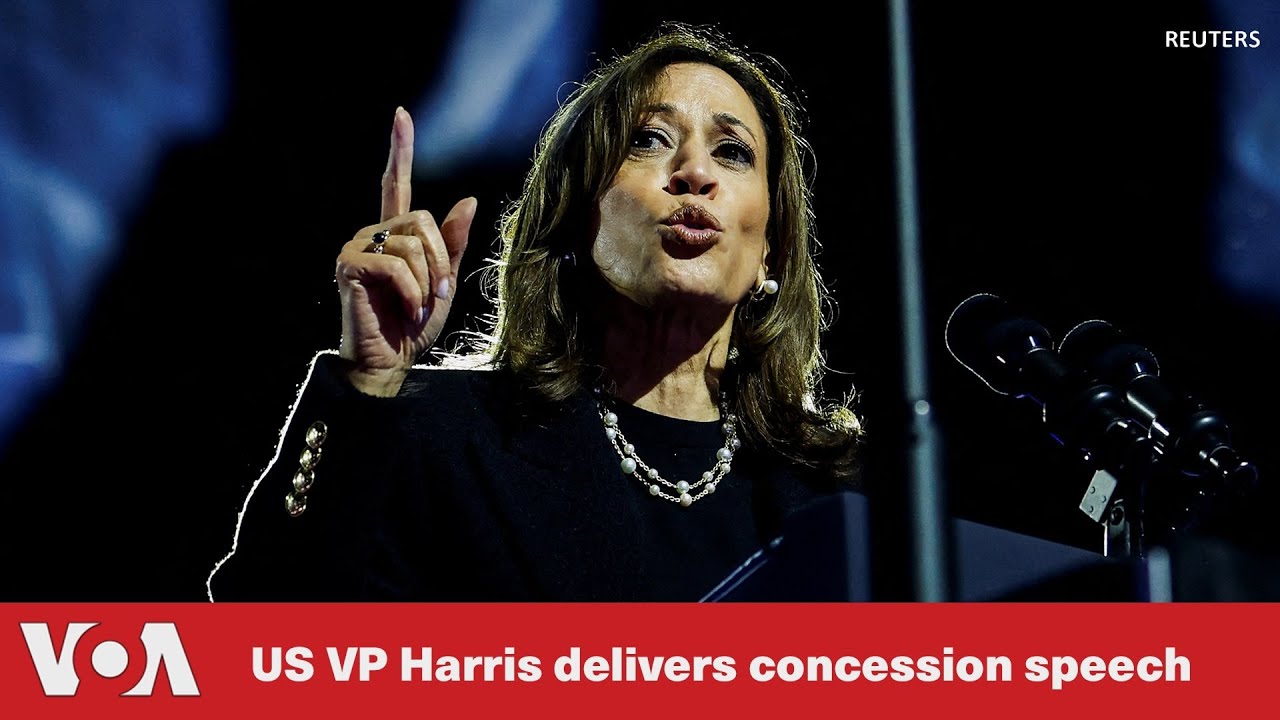 US VP Harris delivers concession speech - YouTube