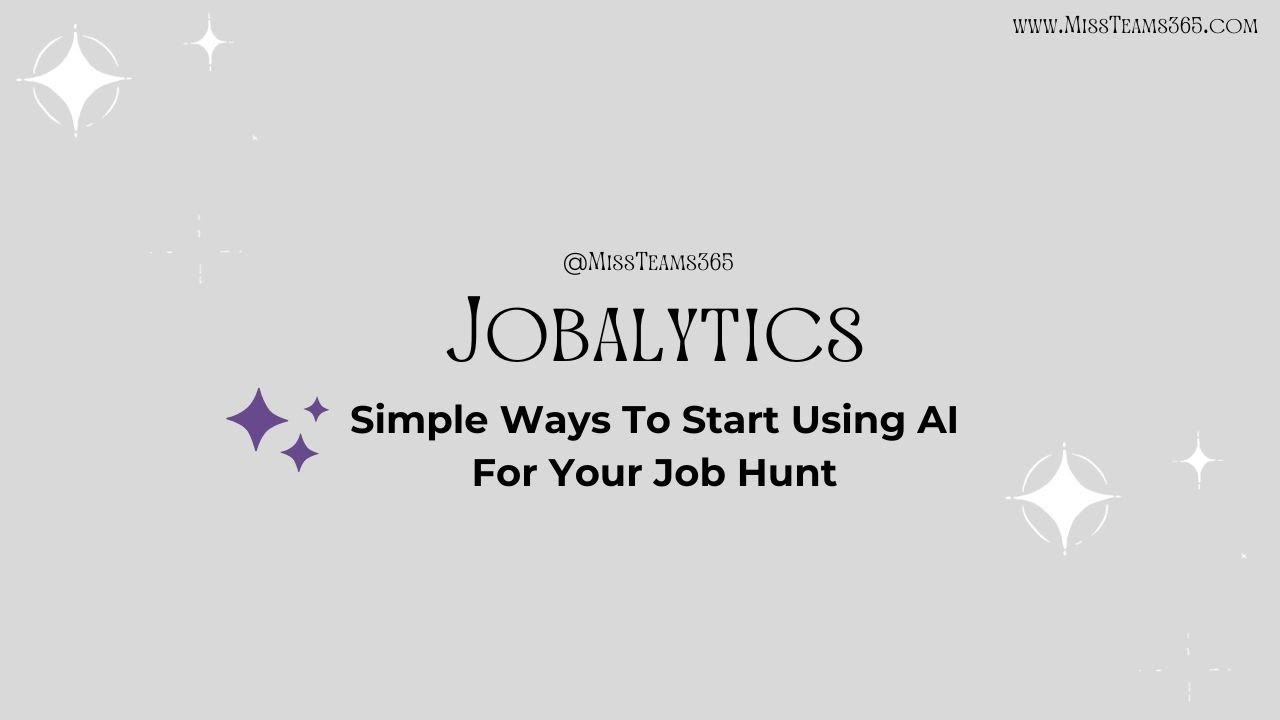 Jobalytics: Simple Ways To Start Using AI For Your Job Hunt - YouTube
