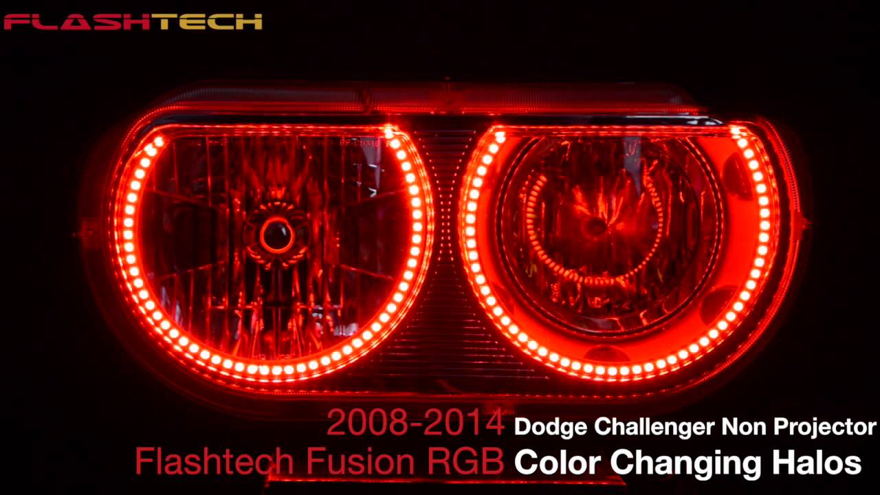 FLASHTECH Dodge Challenger Non Projector V.3 Fusion Colorshift LED HALO ...