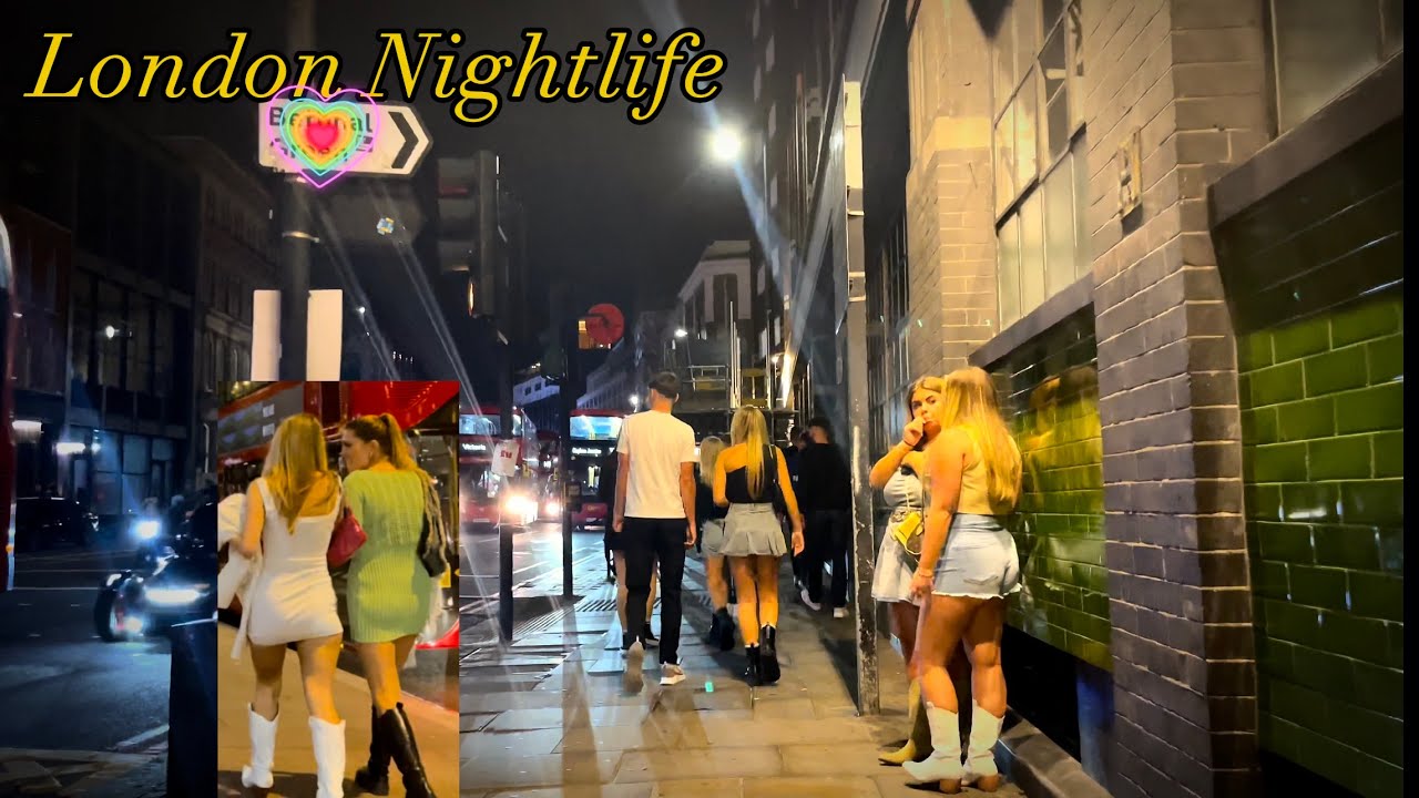 London Nightlife with many Beautiful Ladies 🇬🇧 | London Night Walk ...
