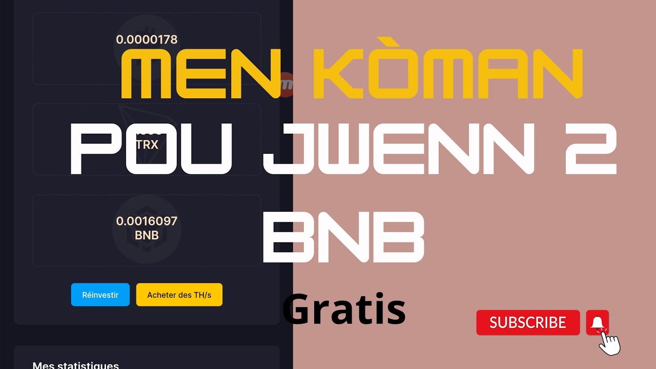 Men kòman pou jwenn 2 BNB gratis Sou Sit entènèt sa (trust wallet)(no work) - YouTube
