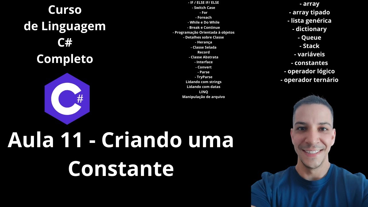 Aula 11 - Criando uma Constante em c# - Curso C# Completo 2025 completo ...