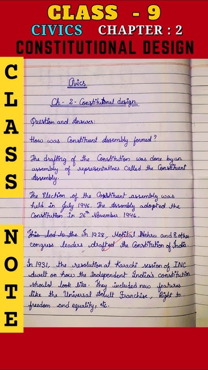 Constitutional Design - Class 9 Civics Chapter 2 | Notes, Question and ...