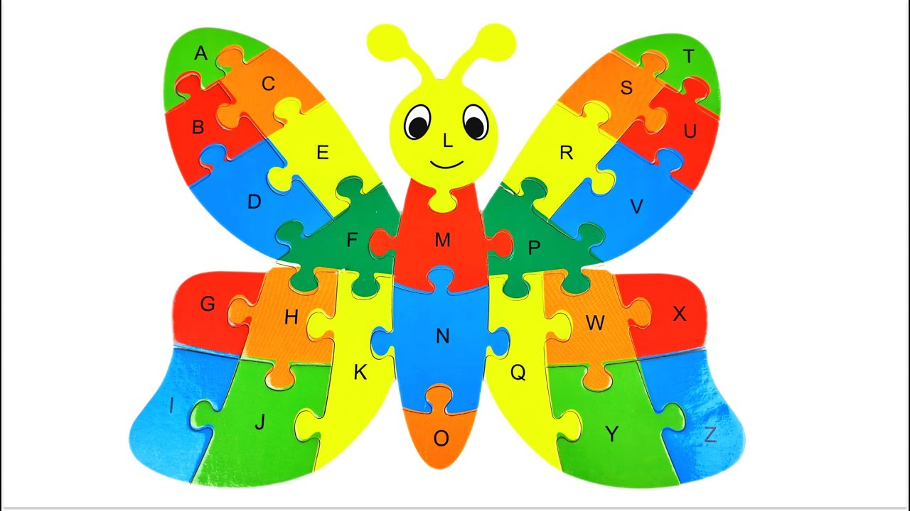 Learn ABC and Colors | Solve Butterfly Puzzle Game For Kids - YouTube