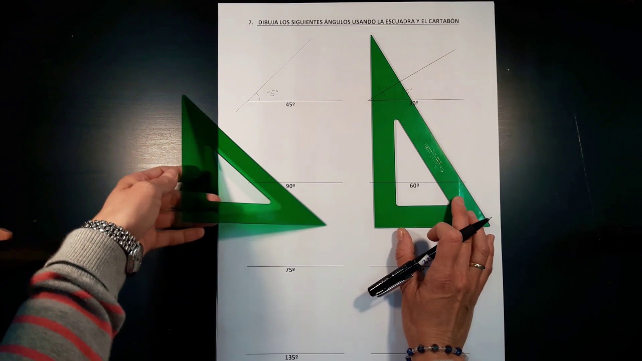 07 Suma de ángulos con Escuadra y Cartabón - YouTube