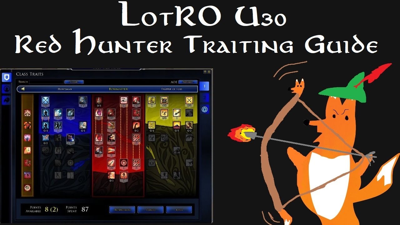 Lotro U30: Red Hunter Traiting Guide - YouTube