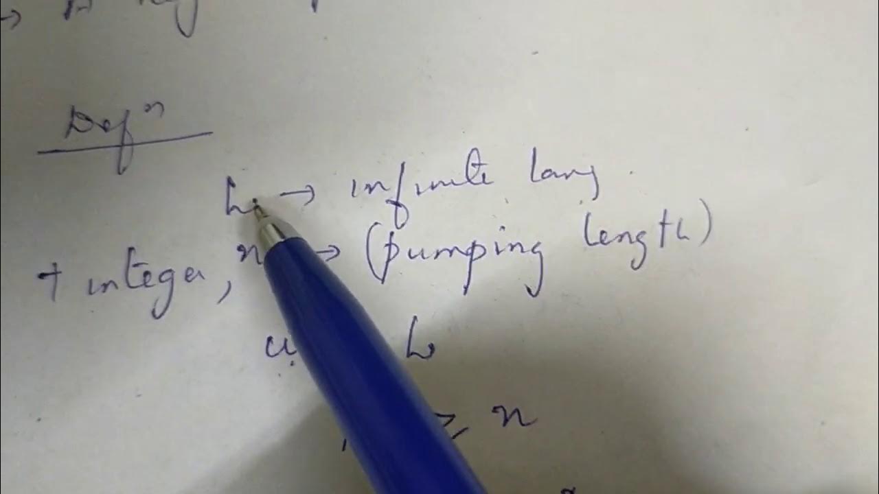 33) PUMPING LEMMA INTRODUCTION#ToC Lecture 33 - YouTube