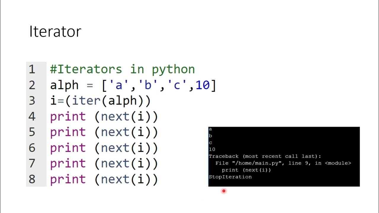 Iterators Multiple Iterators Lazy Evaluation Using Iter And Next Functions In Python Youtube