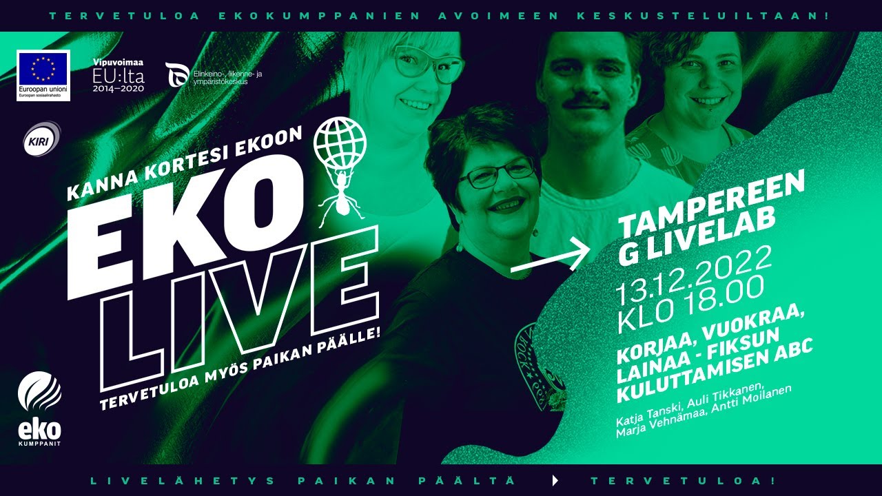 EkoLive: Korjaa, vuokraa, lainaa - Fiksun kuluttamisen ABC - YouTube