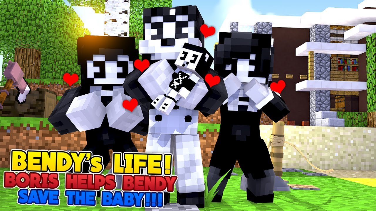 Minecraft BENDY'S LIFE #14-BENDY & ALICE ANGEL ASK BORIS THE WOLF TO ...