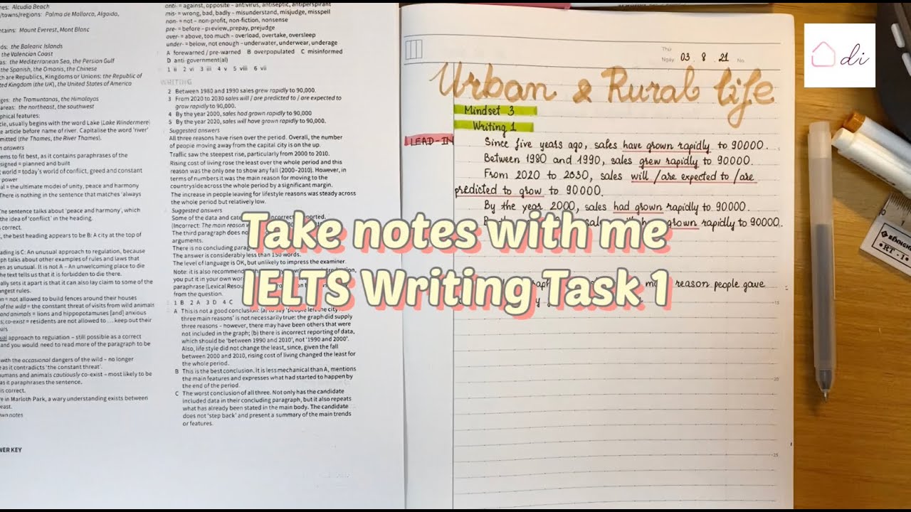 Take notes with me - IELTS Writing Task 1 | nhacuadi #takenotes #ielts ...