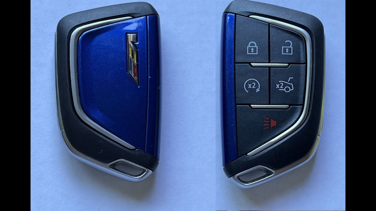 Cadillac V Blackwing Blue key fob battery replacement - EASY DIY - YouTube