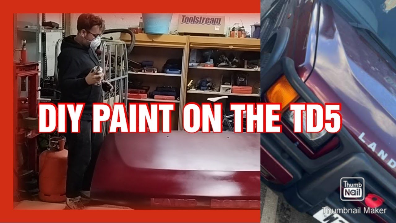 painting the land rover discovery 2 td5 bonnet. DIY paint job. - YouTube