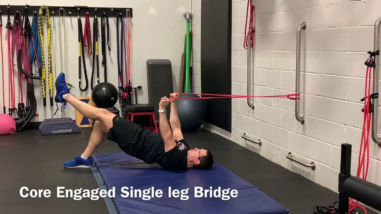 Core Engaged Single Leg Bridge - YouTube